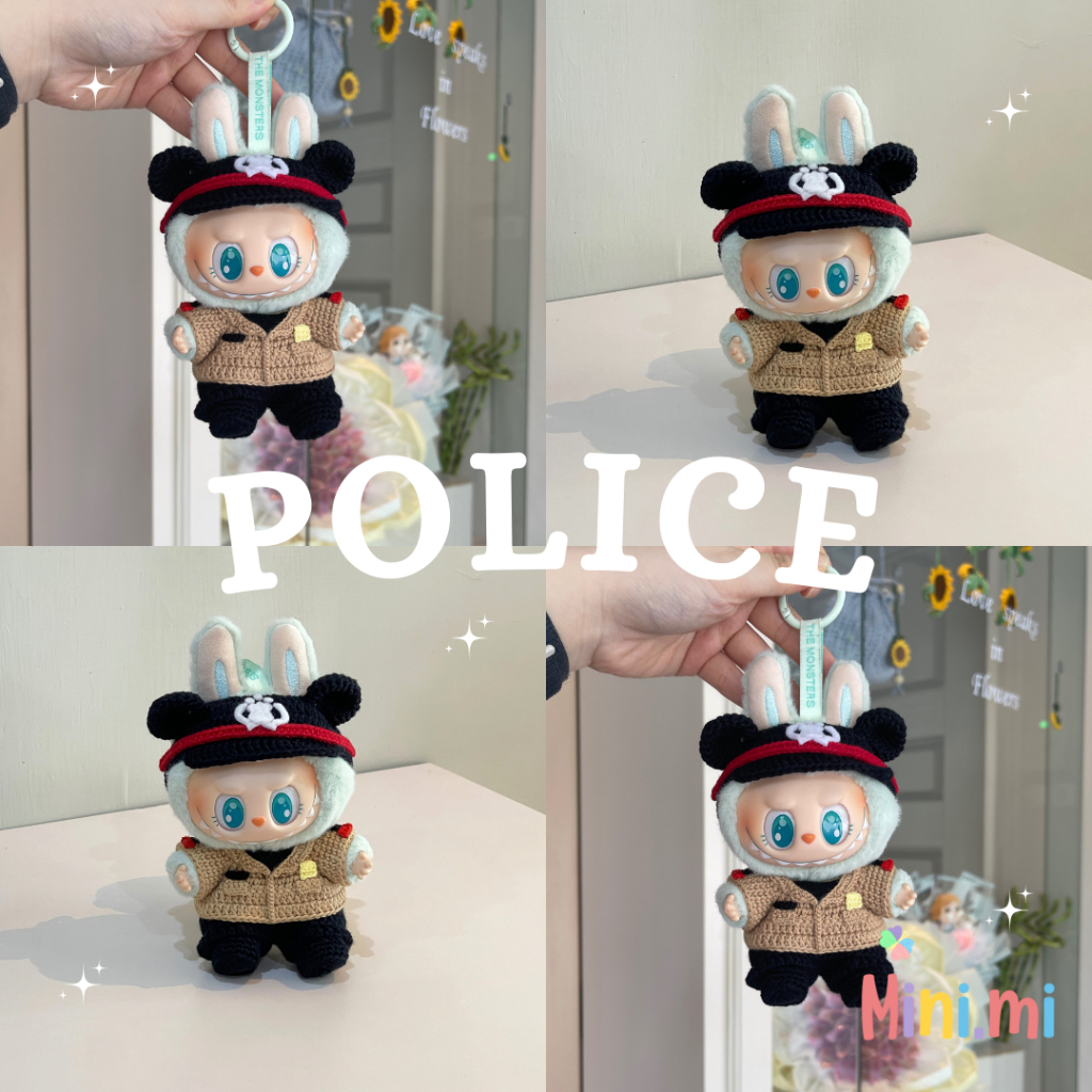 Jual BAJU LABUBU POLICE | Costume Labubu Crochet Rajut v1 v2 | Shopee ...