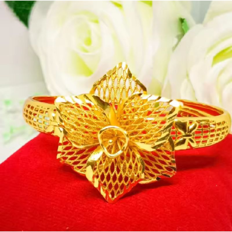 Jual Gelang Dubai Titanium lmport Bunga kendari anti karat Lapis Emas ...