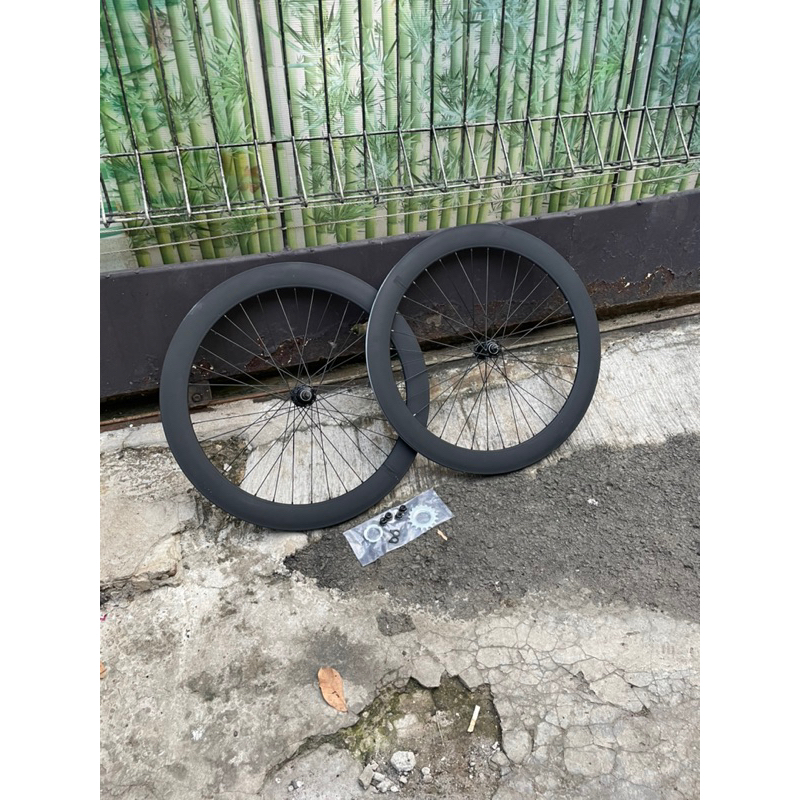 Jual sepasang Wheelset velg sepeda fixie singgel speed Alloy 60mm black ...