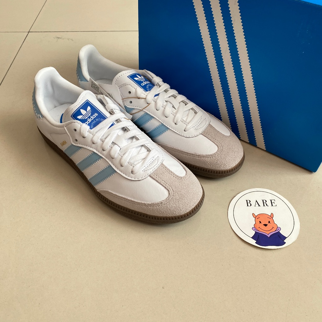 Jual Adidas Samba OG White Clear Sky Blue Gum [JI2003] | Shopee Indonesia
