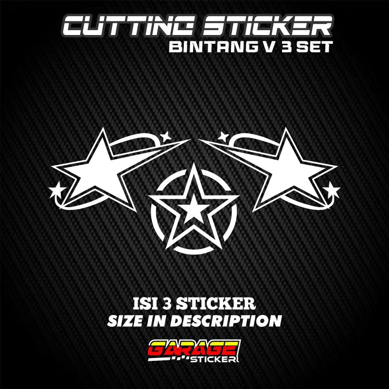 Jual Stiker bintang v3 cutting sticker set star pack isi tiga promo ...
