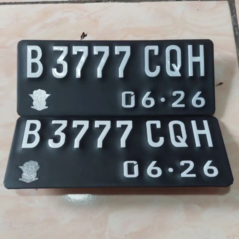 Jual Nomor Font Terbaru Hitam ( SEPASANG ) Baut Tanam Depan Belakang ...