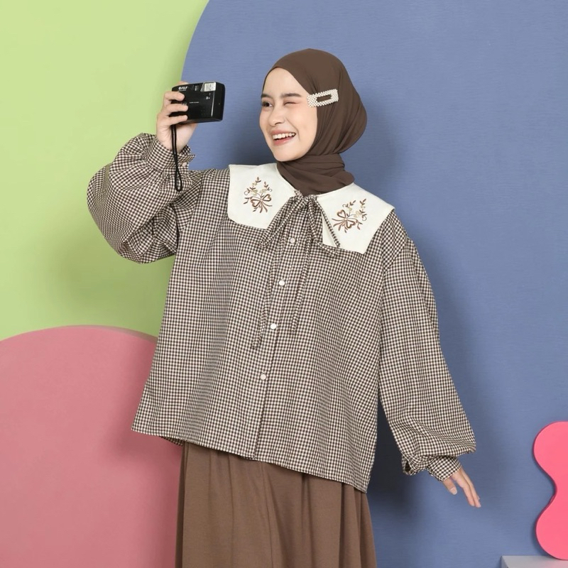 Jual Sheri Collar Shirt - Kemeja Kerja Muslim - Kemeja Kerah Bordir ...