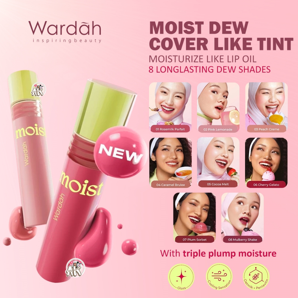 Jual WARDAH MOIST DEW TINT / LIP TINT SERIES ( READY 8 SHADE ) | Shopee Indonesia