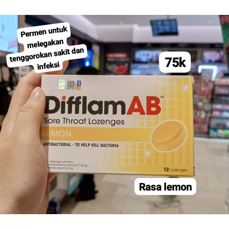 Jual DIFFLAM AB SORE THROAT LOZENGES | Shopee Indonesia