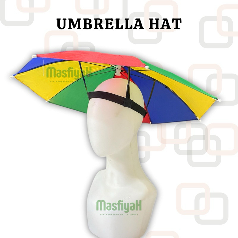 Jual Topi Payung Headband Umbrella Hat Payung Haji Topi Payung Kepala ...