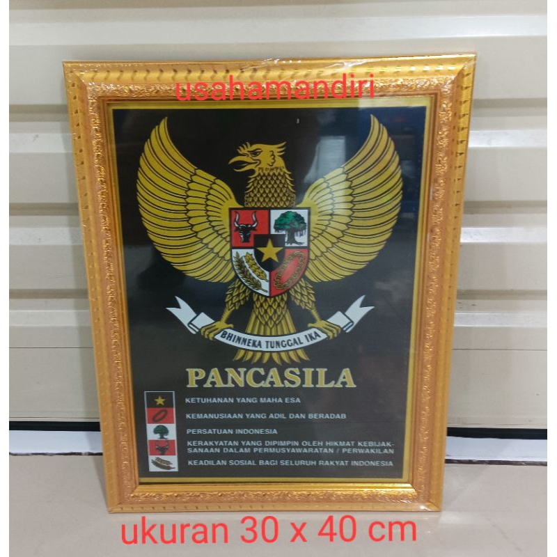 Jual Frem/Bingkai Foto Garuda Pancasila Pakai Teks Ukuran 30 x40 cm ...