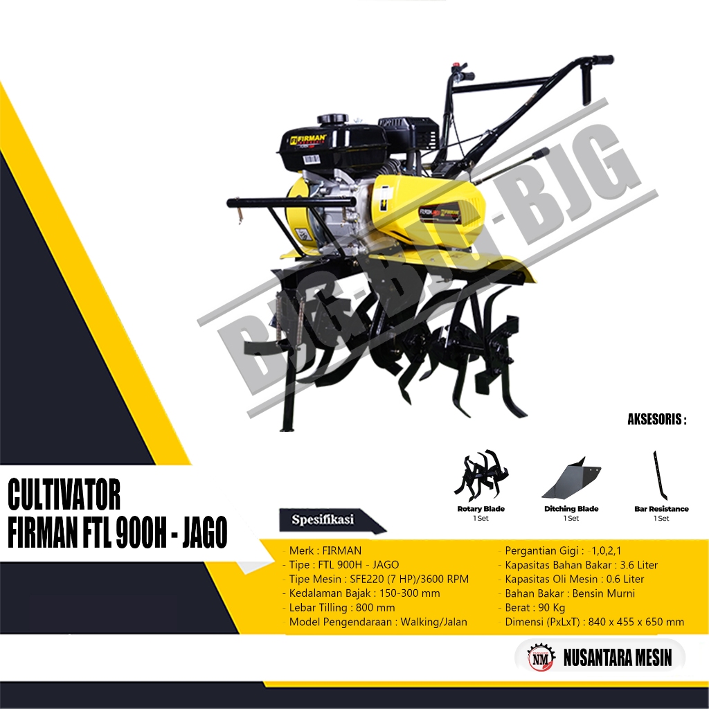 Jual MESIN BAJAK SAWAH / CULTIVATOR GASOLINE FIRMAN FTL 900H - JAGO 4 TAK | Shopee Indonesia