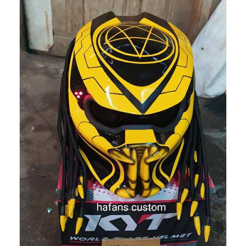 Jual helm predator black yellow | Shopee Indonesia