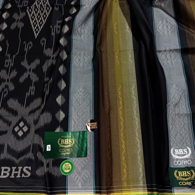 Jual SARUNG BHS COSMO SUPER GRADE GOLD K27 DDB 3 HITAM MOTIF TIMBUL ...