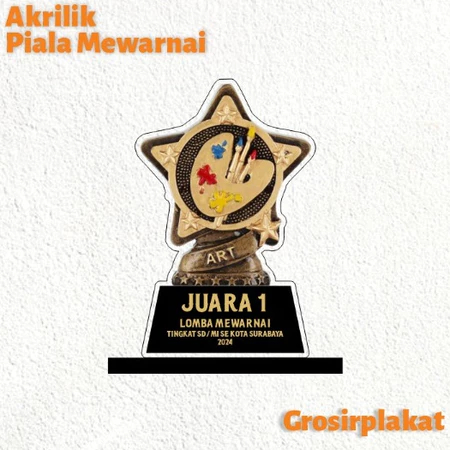 Jual Piala Lomba Melukis Piala Lomba mewarnai Piala Menggambar Akrilik ...