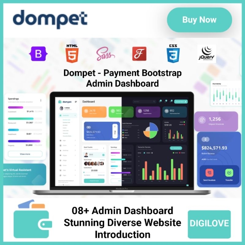 Jual Dompet - Payment Admin Dashboard Bootstrap Template | Shopee Indonesia