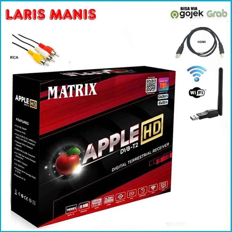 Jual Set Top Box TV Digital Matrix Merah DVBT2 Matrix Apple | Shopee ...