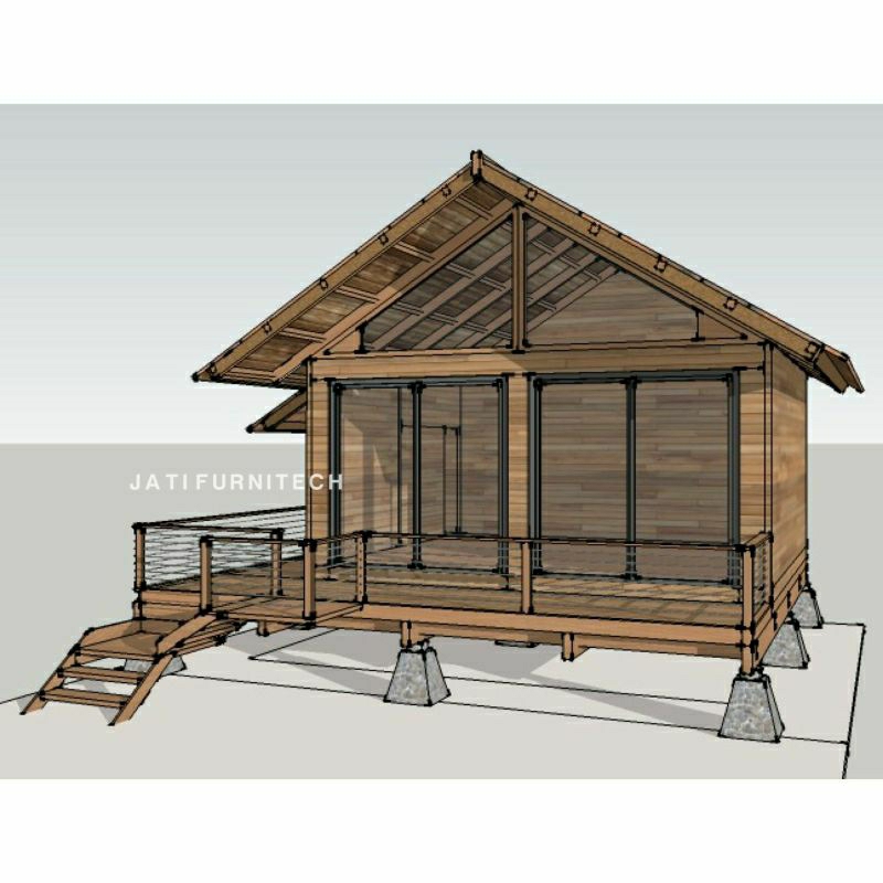 Jual rumah kayu limasan modern | FREE DESAIN | Shopee Indonesia