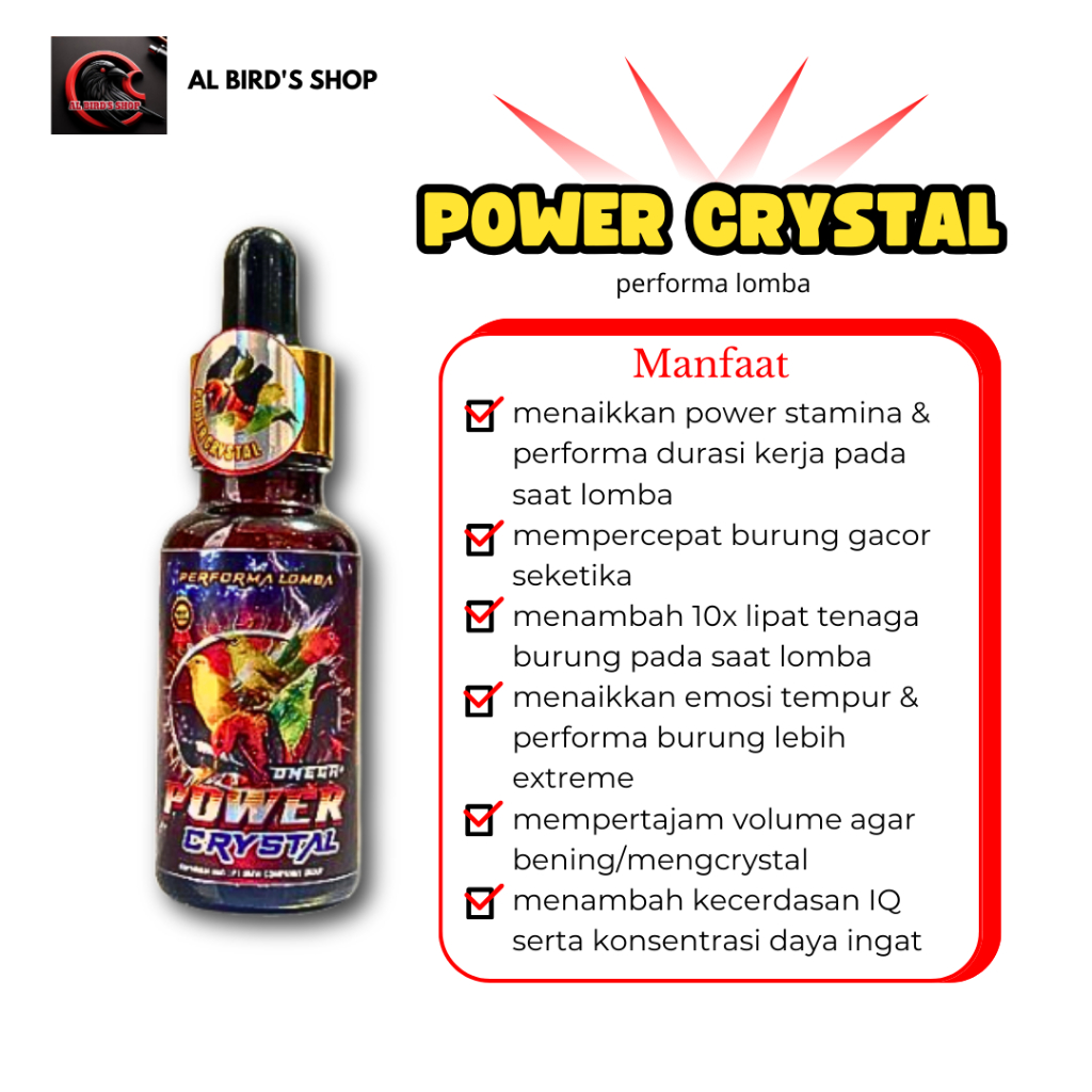 Jual Power Crystal Omega Plus Vitamin Penggacor Suplemen Burung Kicau ...