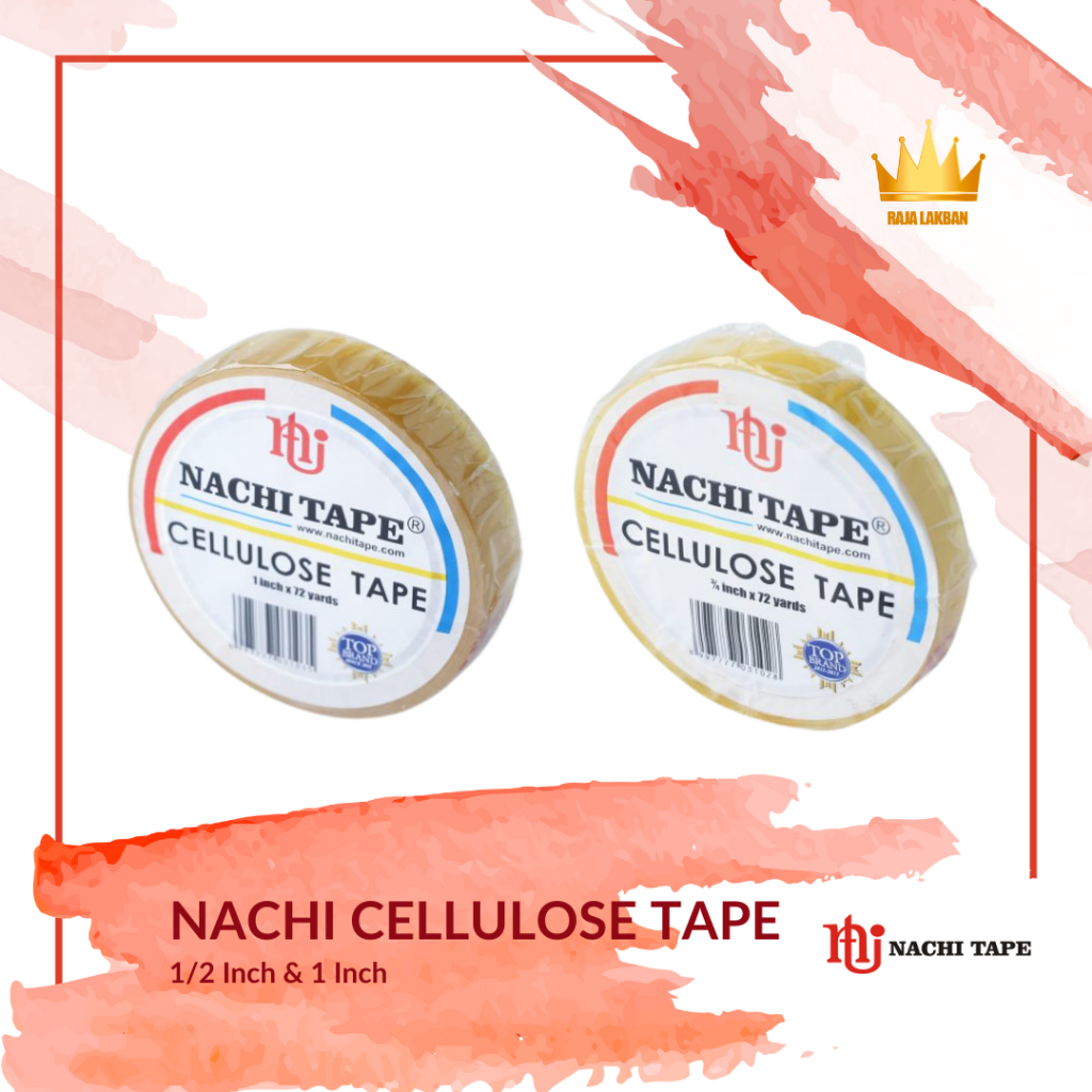 Jual Selotip Bening Isolasi Nachi Cellotape 0,5 inch 12mm, 1 inch 24mm ...