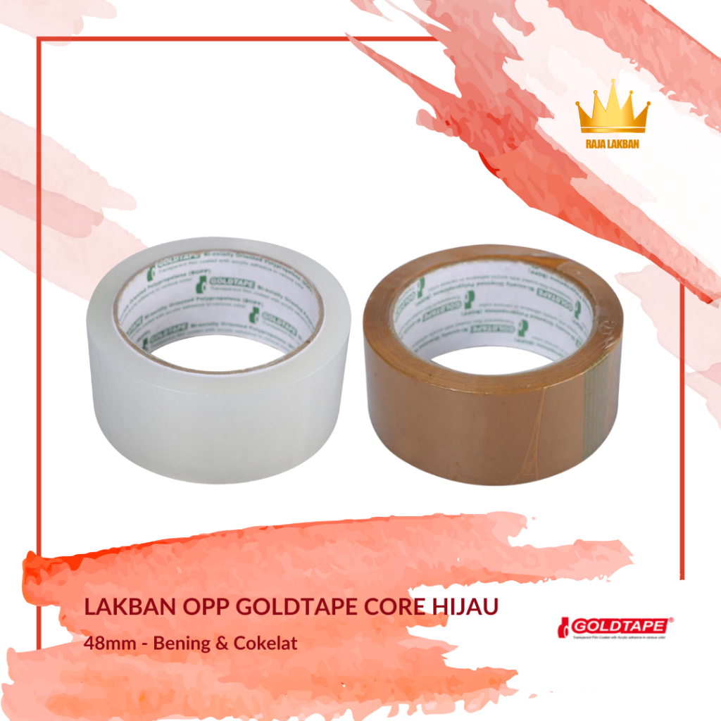 Jual Plakban Lakban Bening OPP Goldtape Core Hijau 80 Yard/ 48mm ...