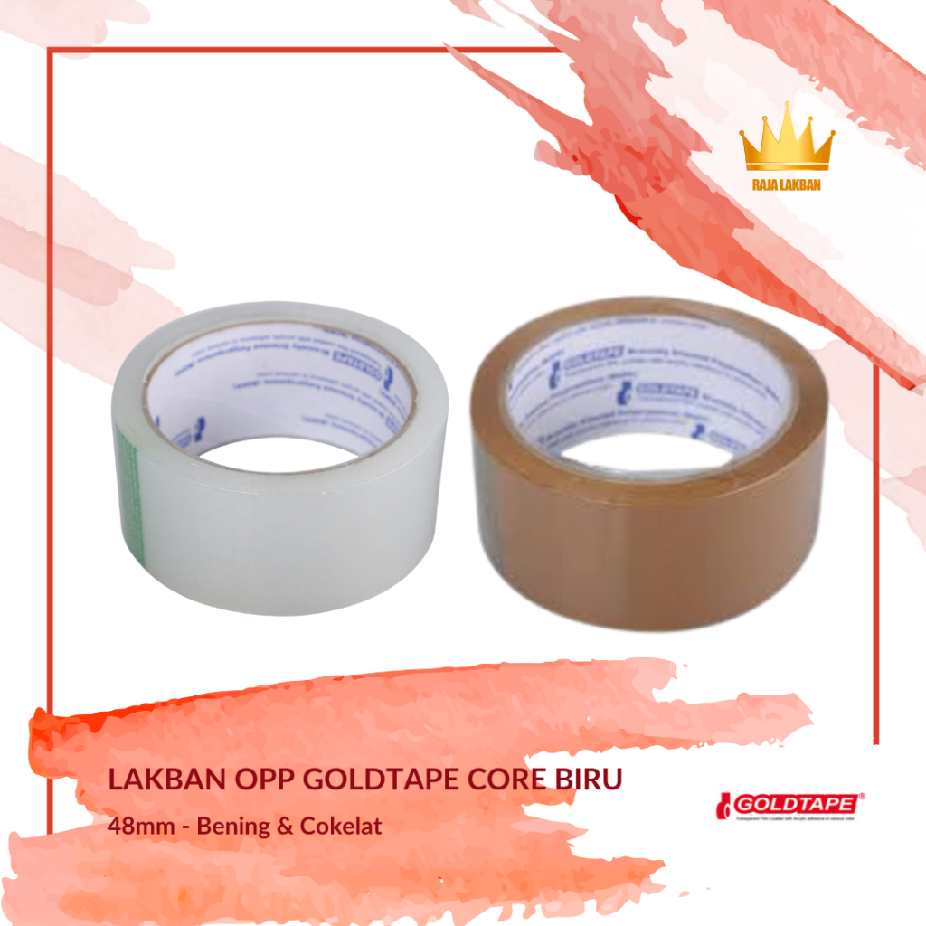 Jual Plakban Lakban Bening OPP Goldtape Core Biru 2 inch 48mm 72 Yard ...