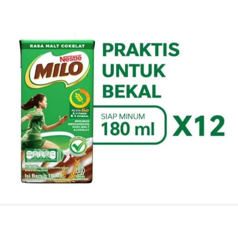 Jual MILO ACTIV GO 180 ML( 12 PCS) | Shopee Indonesia