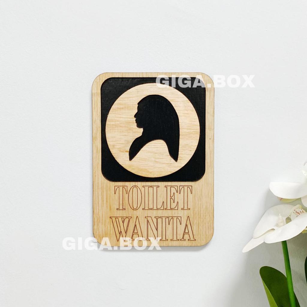 Jual Toilet Wanita Sign Board Kayu Papan Tempel Dinding Petunjuk arah ...