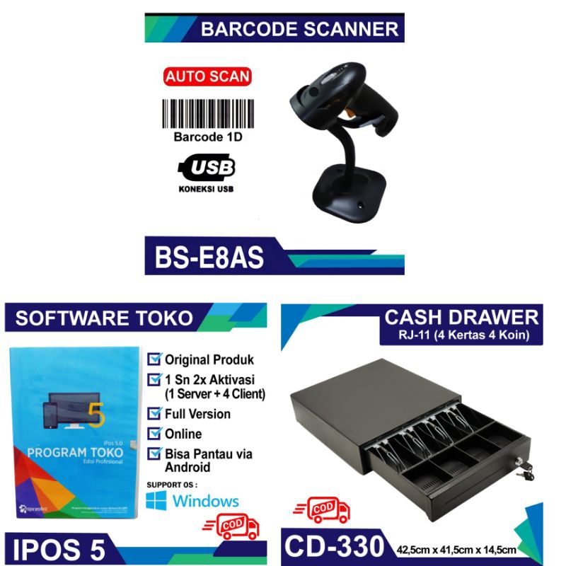 Jual PAKET PERALATAN KASIR PROGRAM IPOS 5 PROFESIONAL | Shopee Indonesia