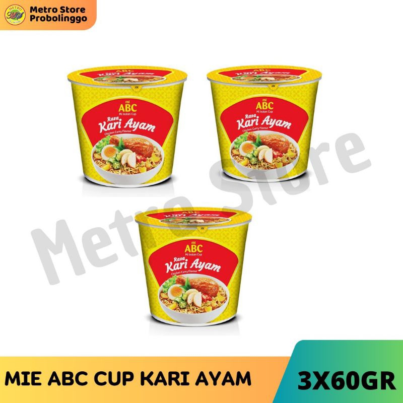 Jual MIE ABC CUP RASA KARI AYAM 3PCS | Shopee Indonesia
