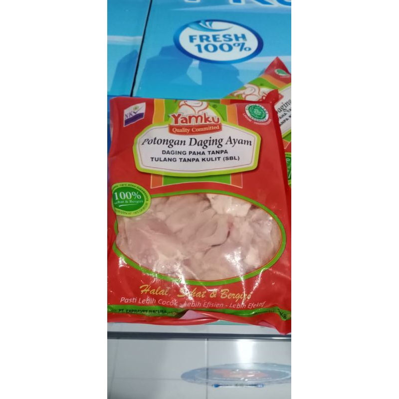 Jual Daging Paha Ayam Fillet Tanpa Tulang dan Kulit Yamku Kemasan 1 kg ...