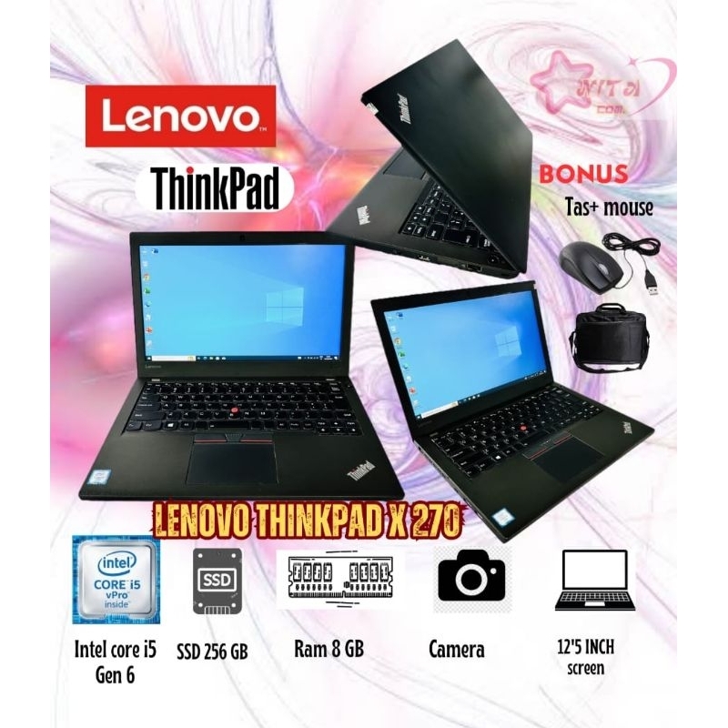 Jual LAPTOP LENOVO THINKPAD X270 | CORE I5 GEN 6 | RAM 8/256GB LAYAR 12'5 INCH | Shopee Indonesia