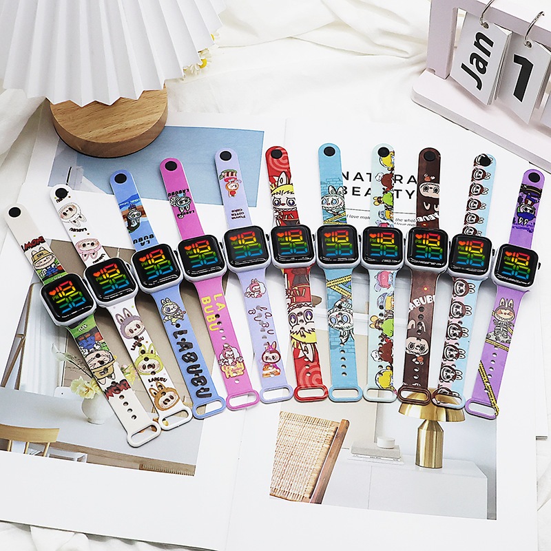 Jual Labubu Jam Tangan Digital Anak LED Strap Kartun Lucu Digital Watch ...