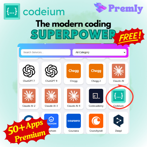 Jual Codeium The modern coding superpower | Full Garansi Full Aktifasi on Premly | Shopee Indonesia