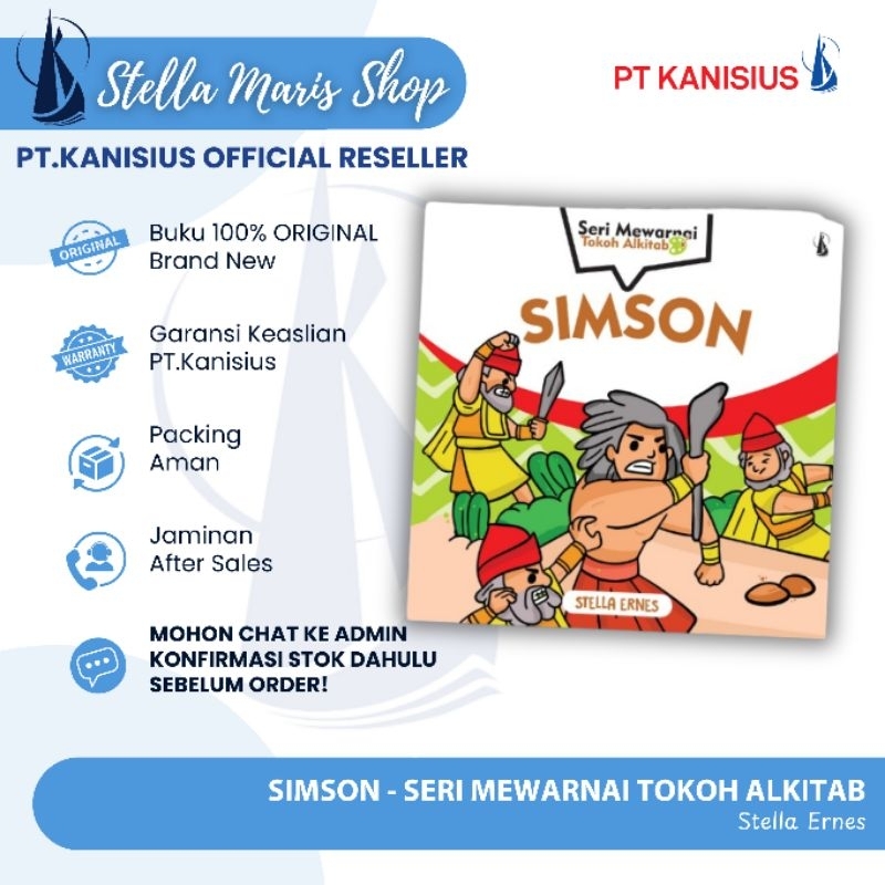 Jual SIMSON - Seri Mewarnai Tokoh Alkitab - Stella Ernes - Buku Anak ...