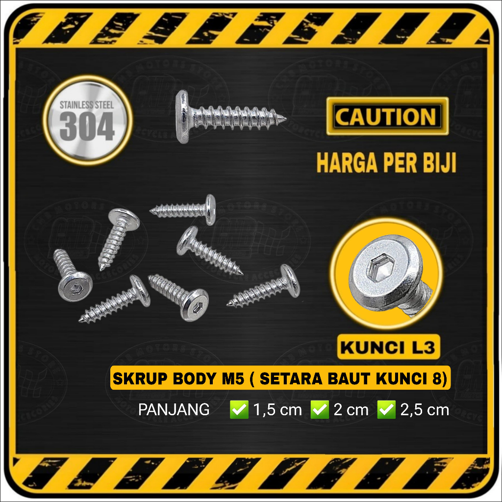 Jual Sekrup Skrup Kunci L STAINLESS Baut Body Slim M5 || Setara Baut ...