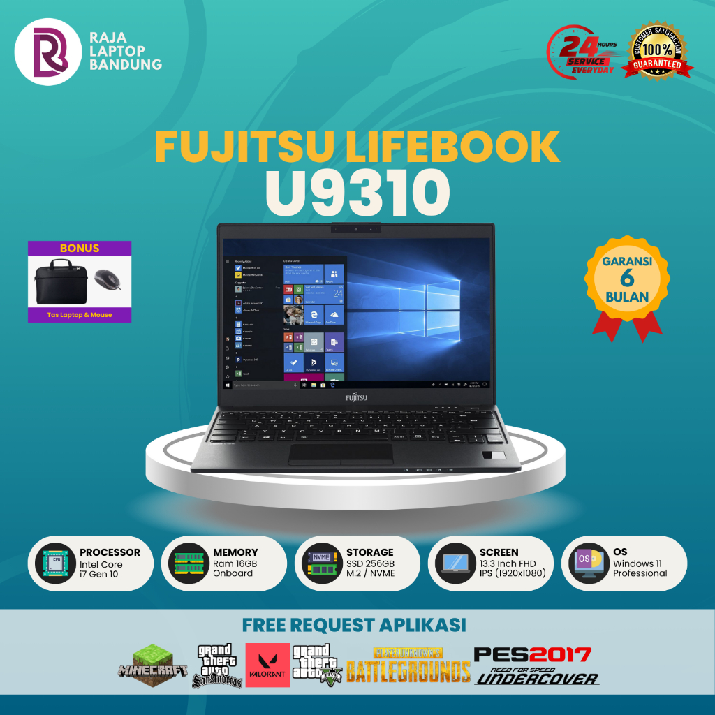 Jual Fujitsu Lifebook U9310 Core i7 Gen 10 RAM 16GB SSD 256GB - 1TB 13. ...