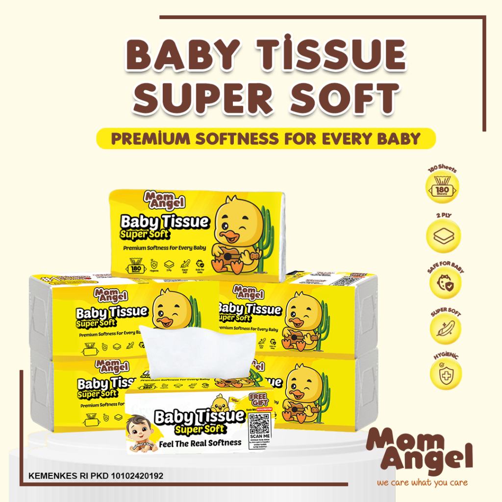 Jual Tisu Tissue Mom Angel Baby Tissue Bayi Super Soft Facial Tissu 180 ...