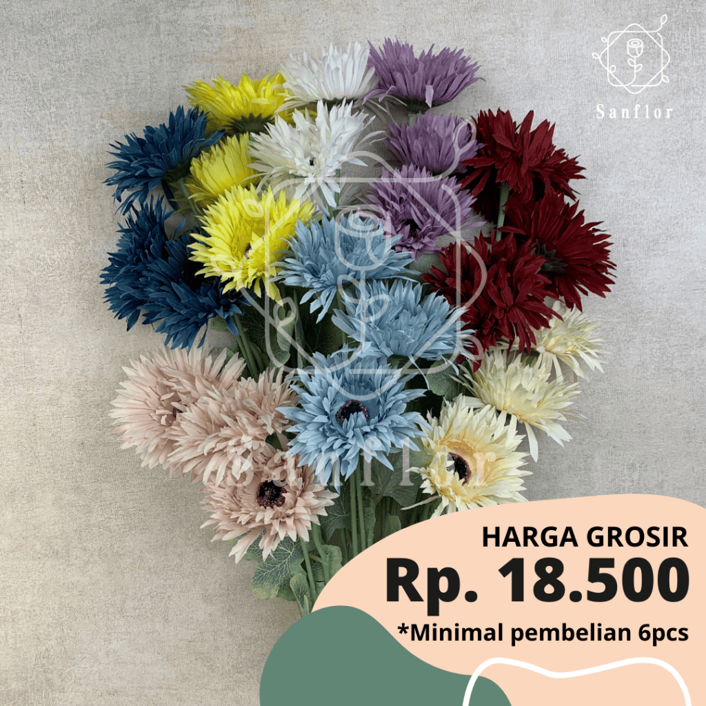 Jual GERBERA DAISY K3/ BUNGA ARTIFICIAL/ TANAMAN HIAS PLASTIK/ HIASAN ...