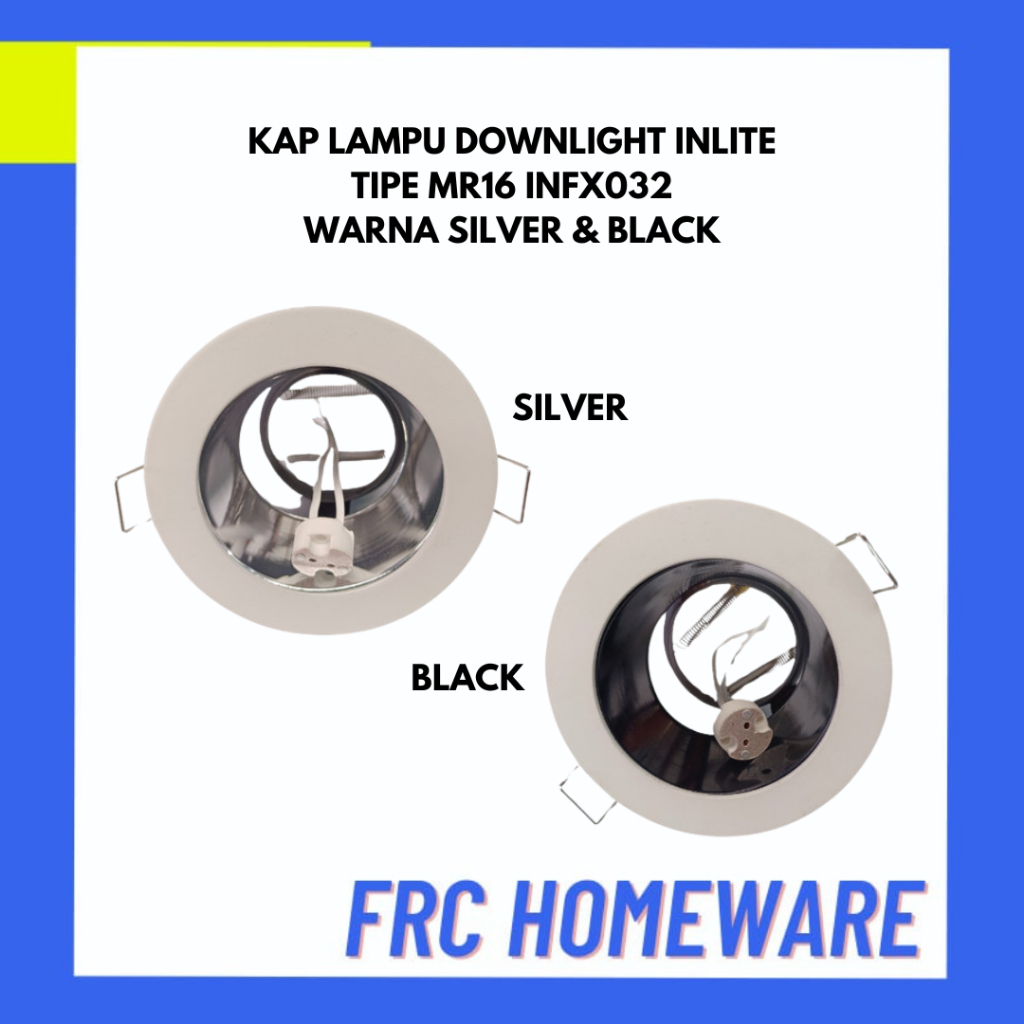 Jual kap lampu downlight mr16 hitam Inlite INFX032 - Fitting Lampu mr16 ...
