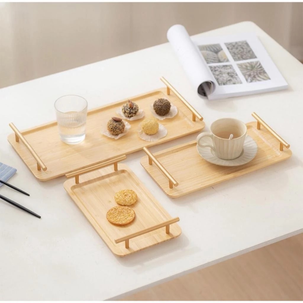Jual Nampan Kayu Bambu Tray Bamboo Estetik Nampan Tea Dessert | Shopee ...