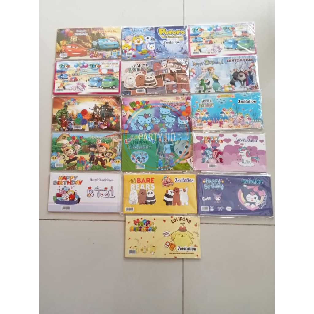 Jual Kartu undangan HBD / Kartu undangan lucu / Kartu Undangan Ulang ...