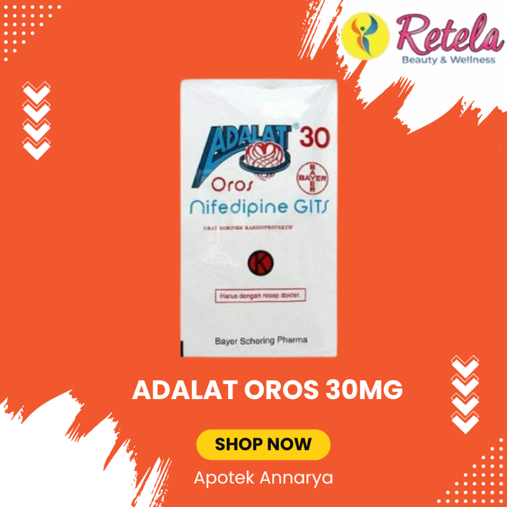 Jual Adalat Oros 30 Mg Sachet 10 Tablet/ Obat Hipertensi Dan Nyeri Dada | Shopee Indonesia