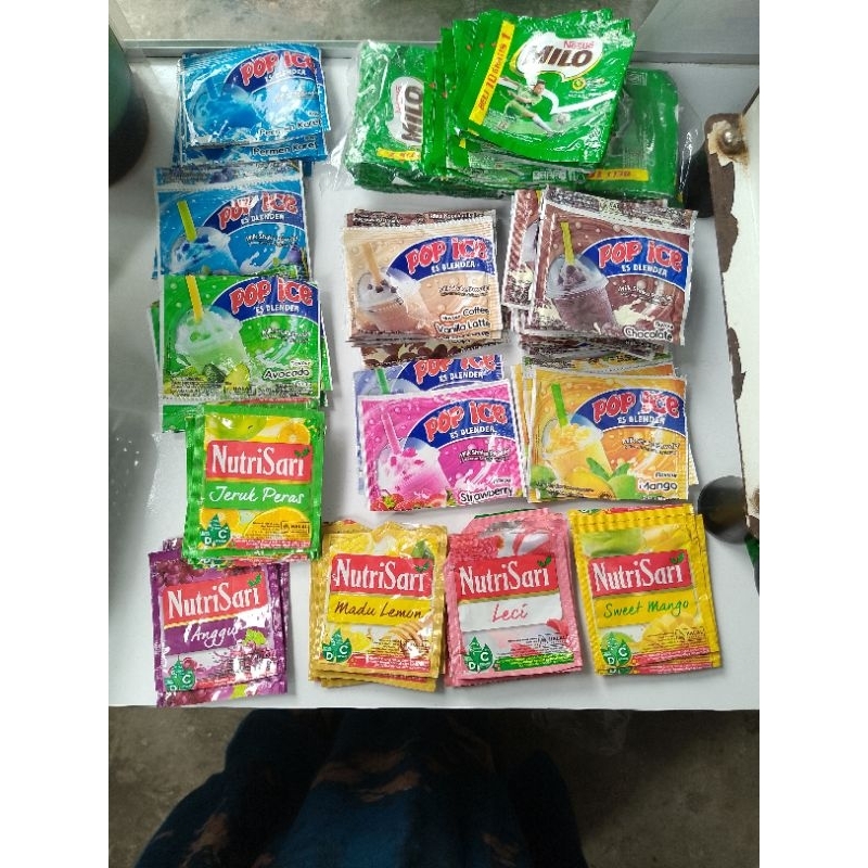 Jual Bungkus Minuman Sachet Bekas Cuci Bersih: Pop ice | Milo ...
