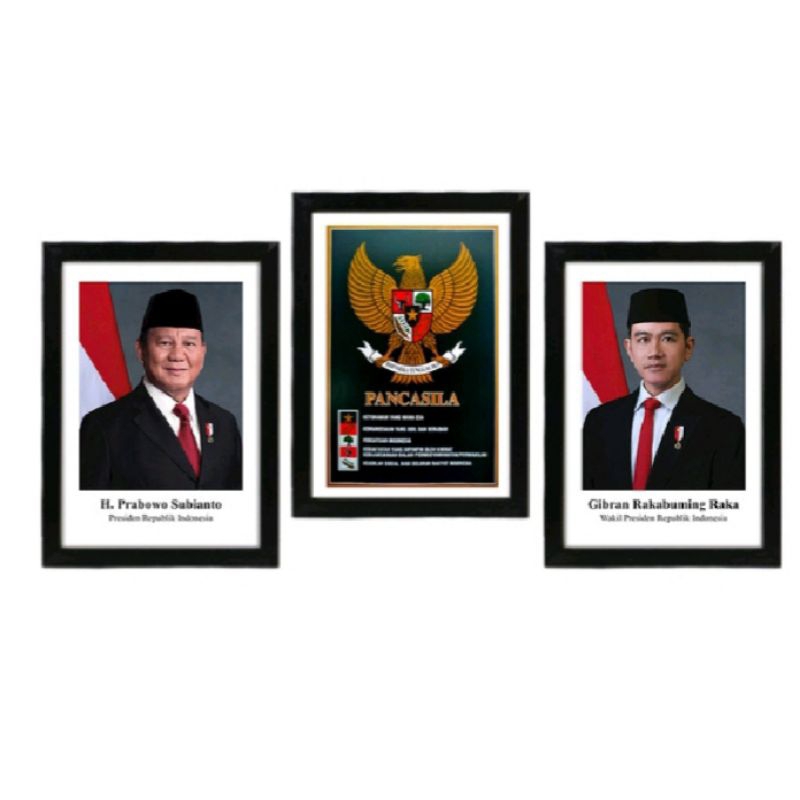 Jual Foto Presiden Wakil Presiden Indonesia 2024-2029 Prabowo Gibran dan Lambang Garuda ...
