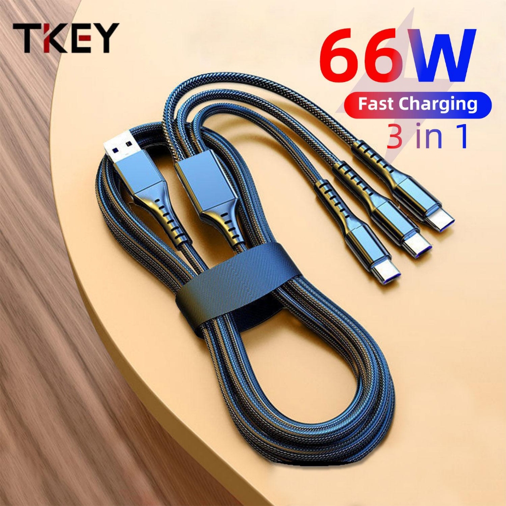 Jual Kabel Data 3in1 Type C Micro Lighting Fast Charging 66W 1.2M ...