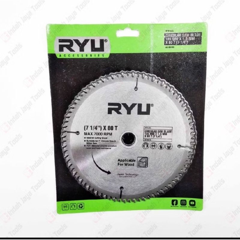 Jual mata circular saw blade 7in x80t ( mata belah) / mata belah kayu ...