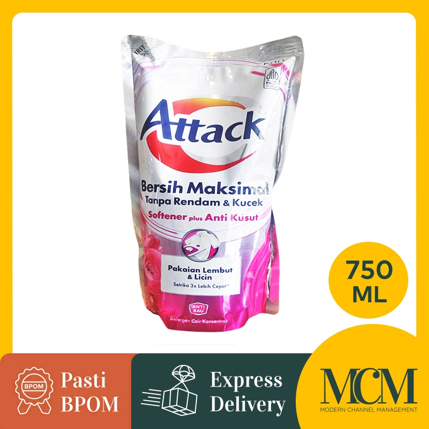 Jual Deterjen Cair - Attack Plus Softener Liquid Detergen Pouch - 750 mL | Shopee Indonesia