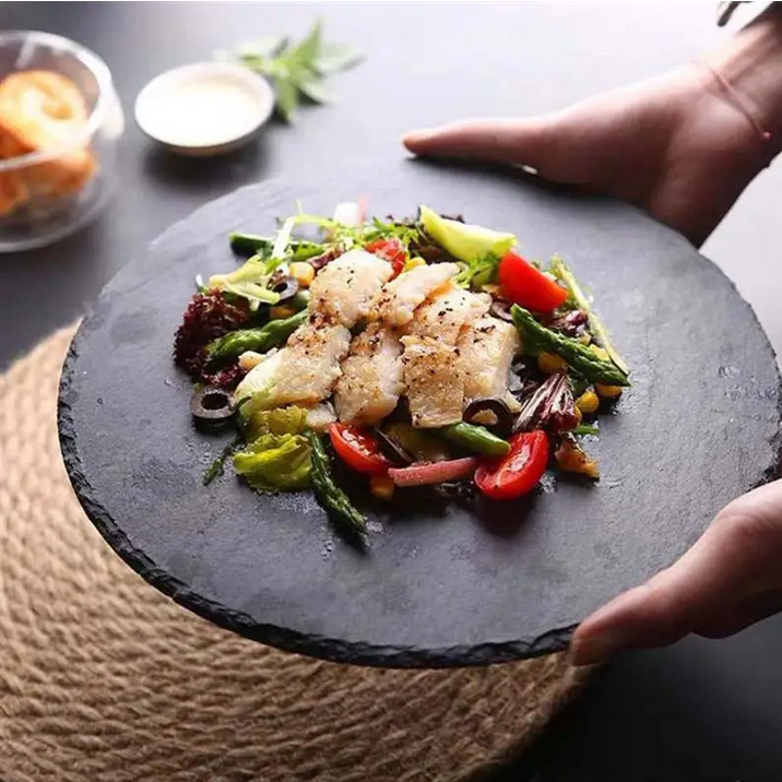 Jual Piring Batu Alam Asli Rock Slate Plate Steak Sushi BBQ Desain ...