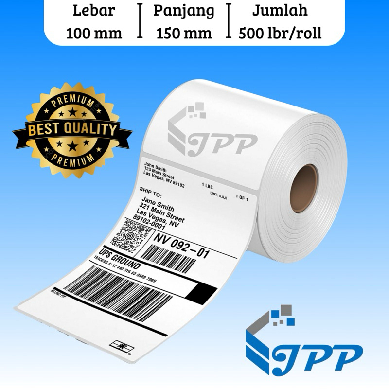 Jual KERTAS STIKER LABEL THERMAL 100X150 LABEL BARCODE LABEL RESI A6 ...