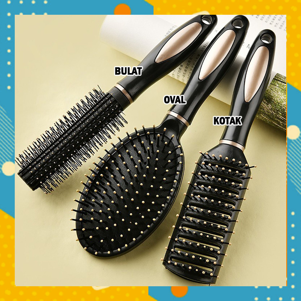 Jual Sisir Rambut ANTI KUSUT Sisir Oval Bulat Kotak Fashion Salon ...
