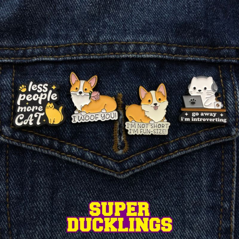 Jual Enamel Pin Kucing Lucu / Enamel Pin Anjing Lucu | Shopee Indonesia
