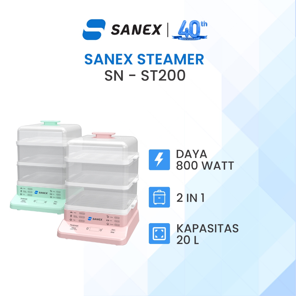 Jual SANEX Food Steamer Elektrik Multi Fungsi SN-ST200 | Shopee Indonesia
