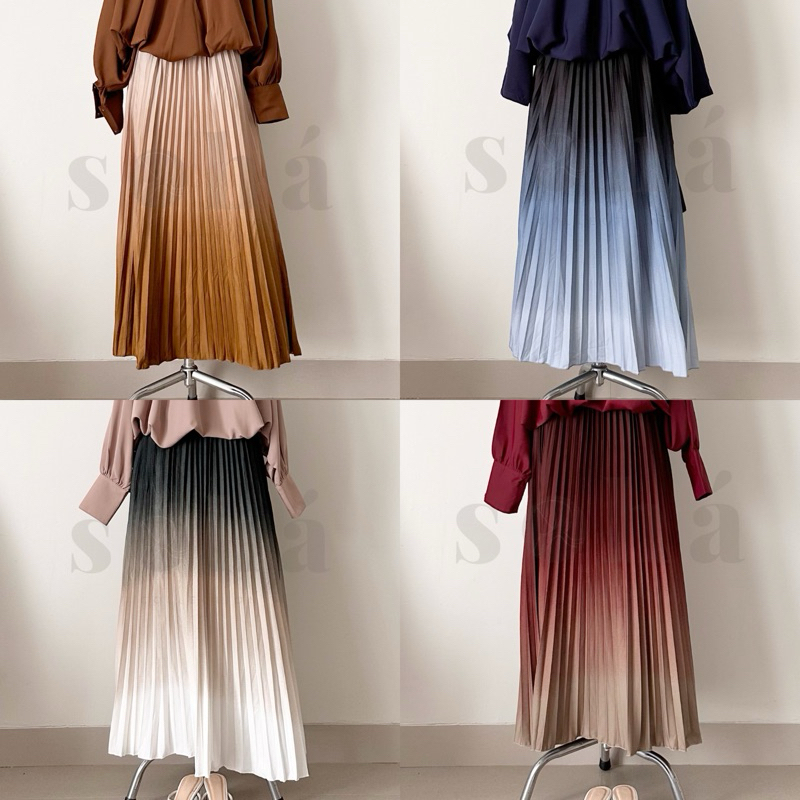 Jual Eleea Skirt (Gradasi Plisket) | Shopee Indonesia